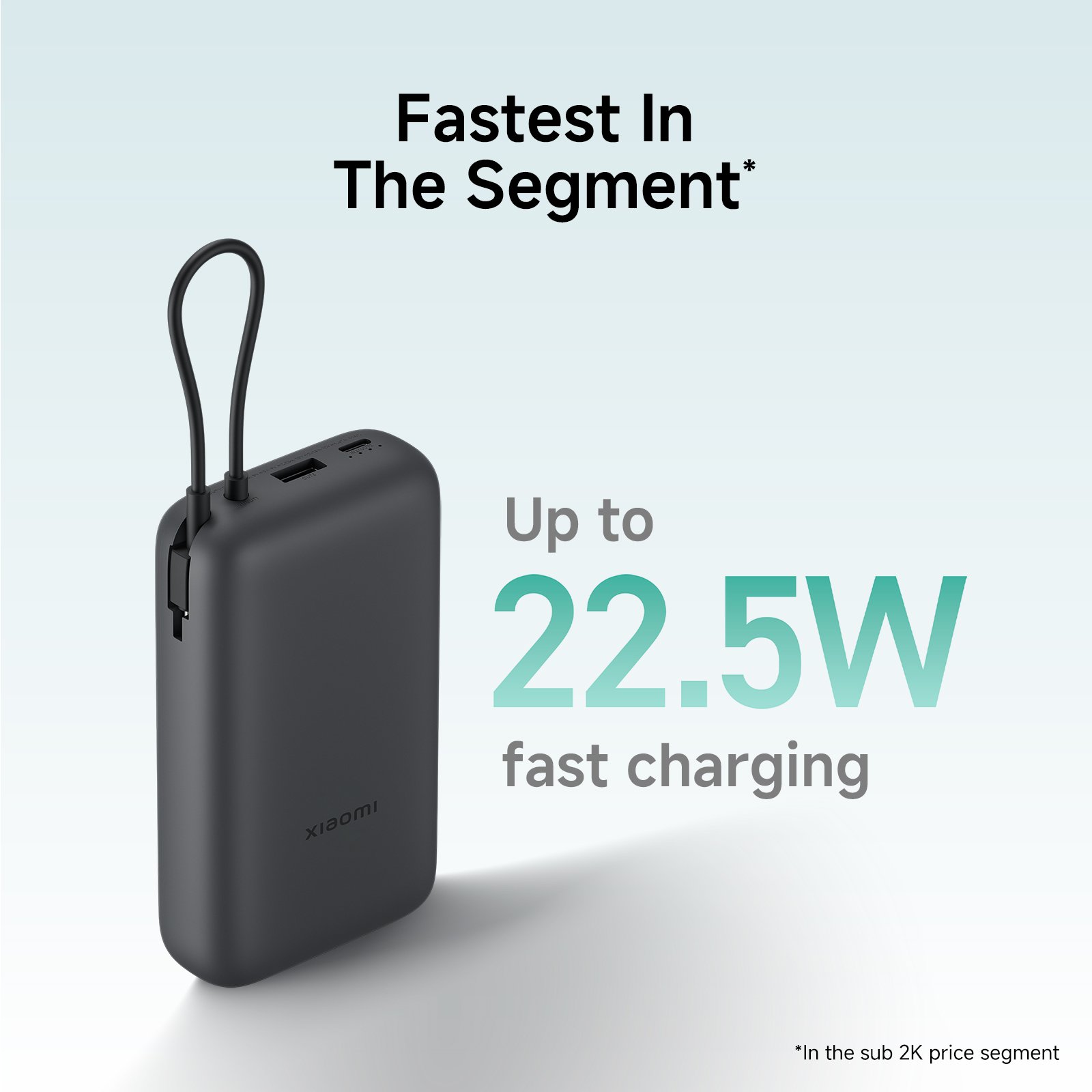 Xiaomi Compact Power Bank with Built-in-Cable 20000 mAh | Xiaomi India ...